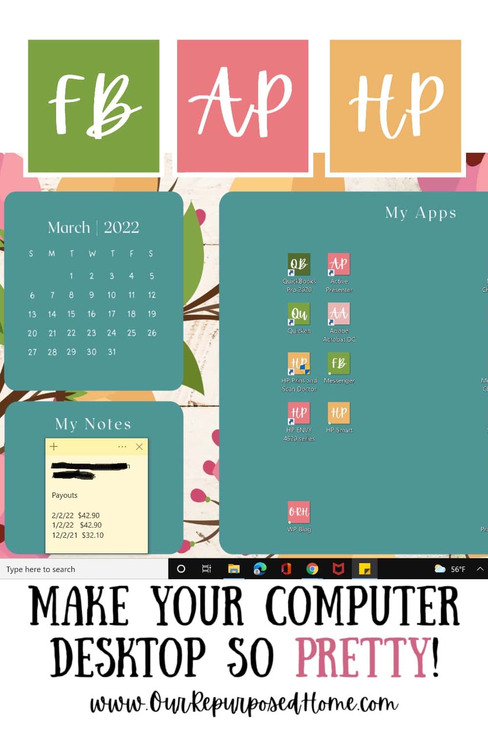 How to make your desktop pretty - Our Re-purposed Home